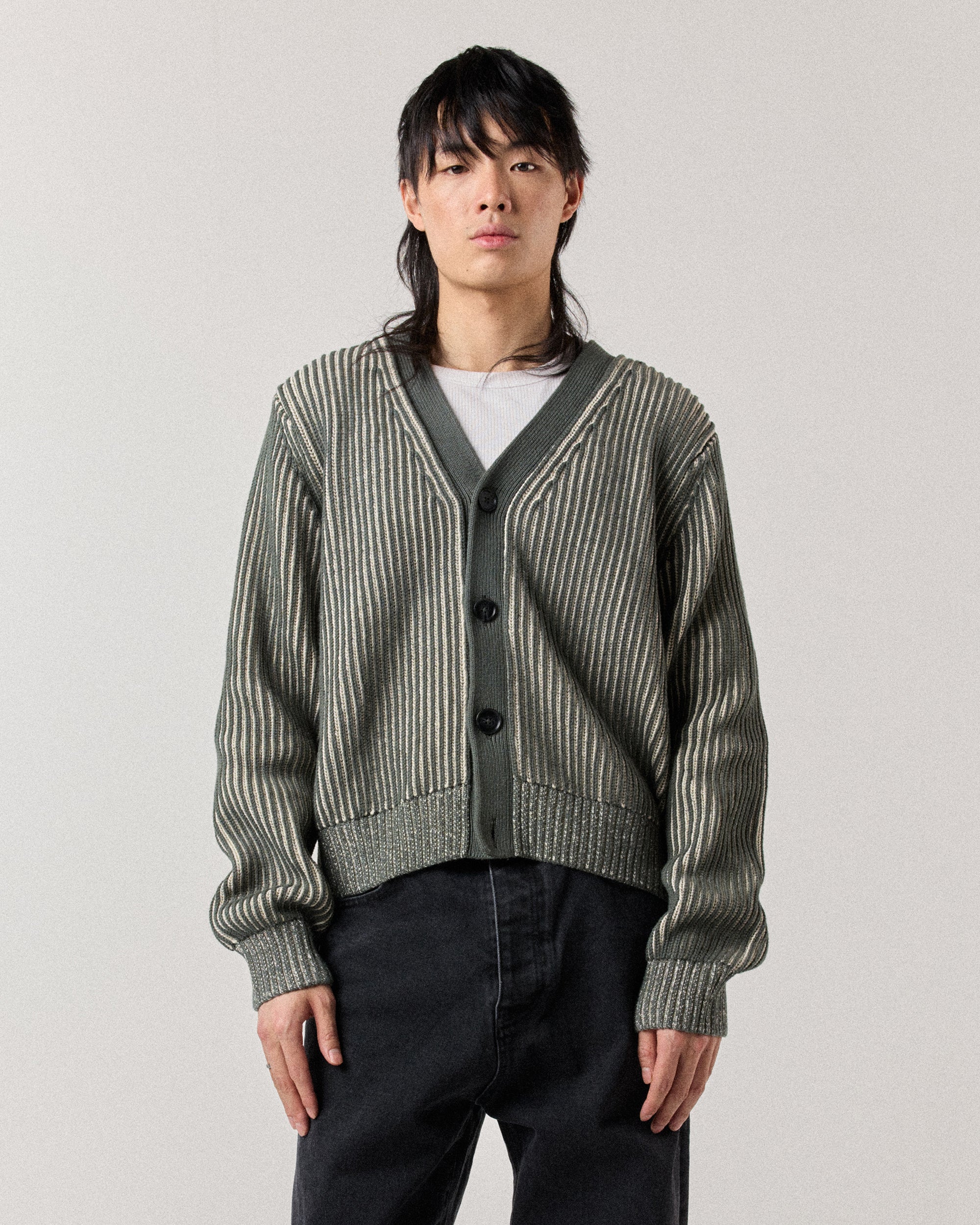 Fisherman Cardigan - Sage Green/Stone | RONNING, Everyday Uniform