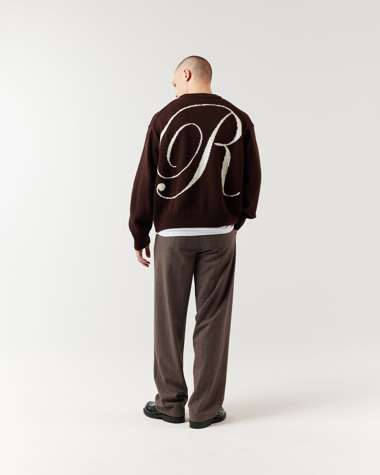 R Knit Sweater - Mocha Brown – RONNING