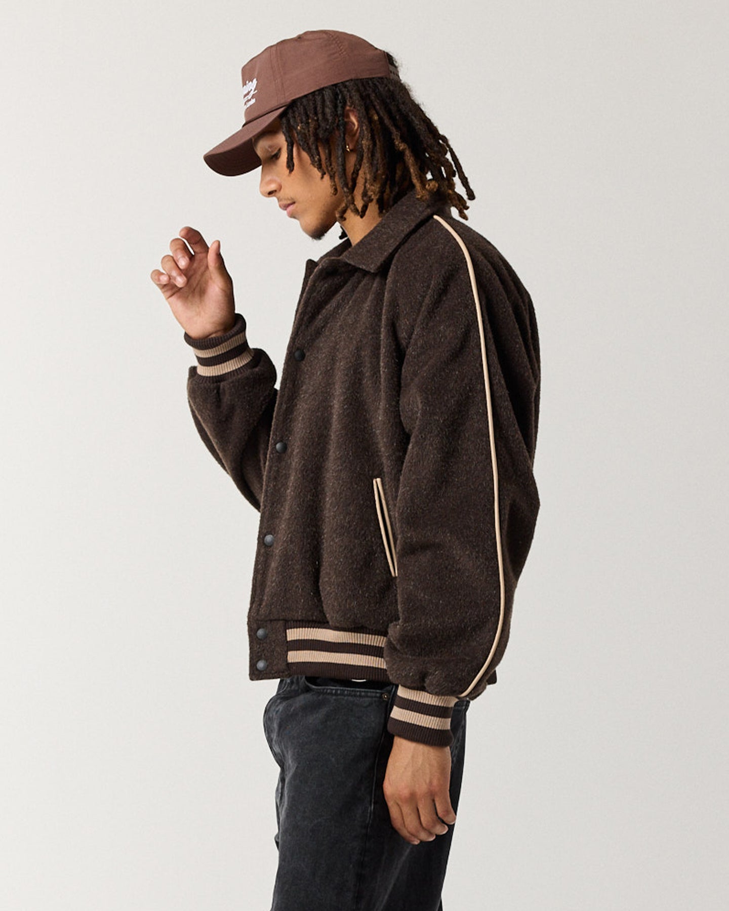 Wool Varsity Jacket - Mocha Brown | RONNING, Everyday Uniform